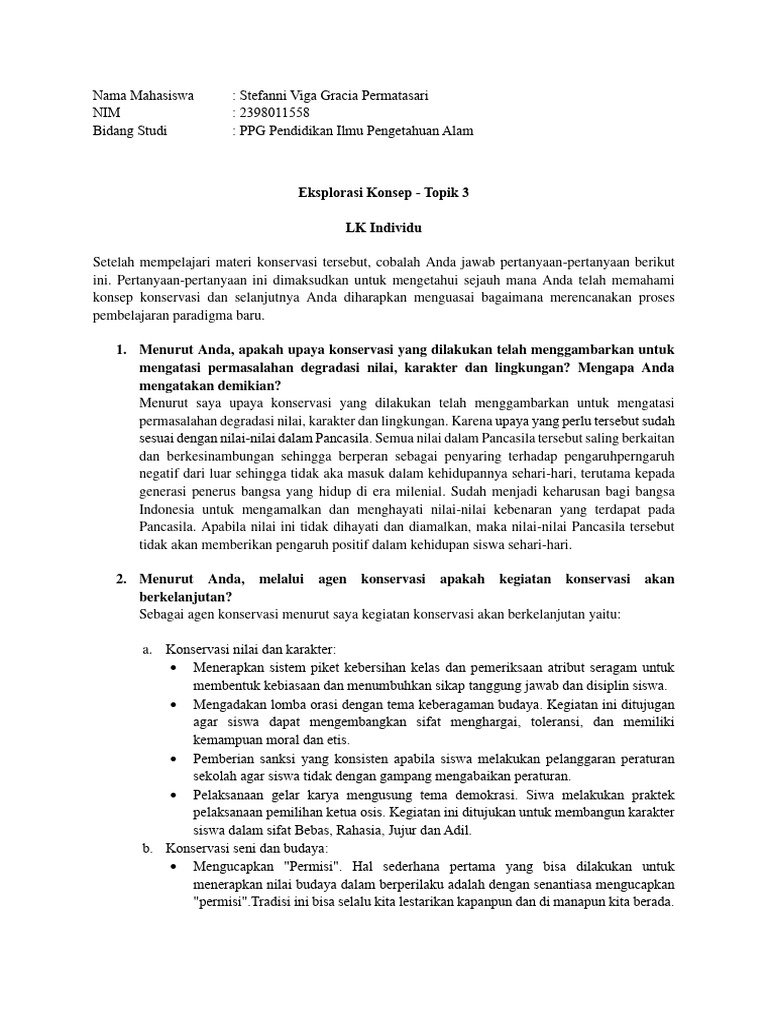 Stefanni Viga Gracia Permatasari - Eksplorasi Konsep LK Individu Topik 3 Pendidikan ...