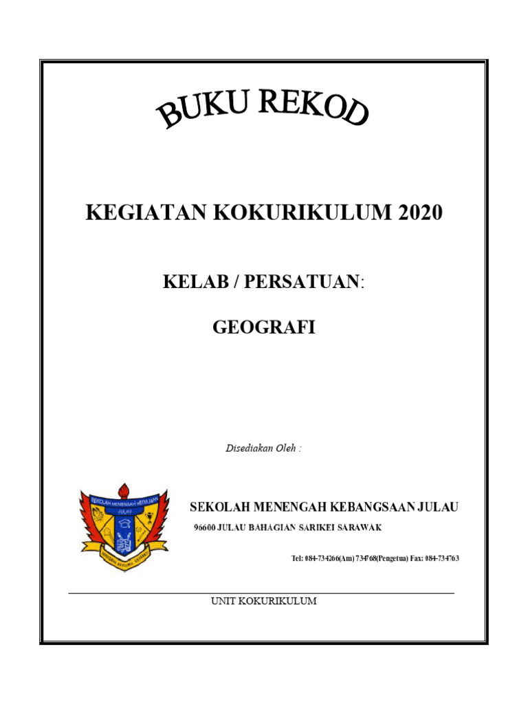 COVER BUKU REKOD KK 2020 | PDF