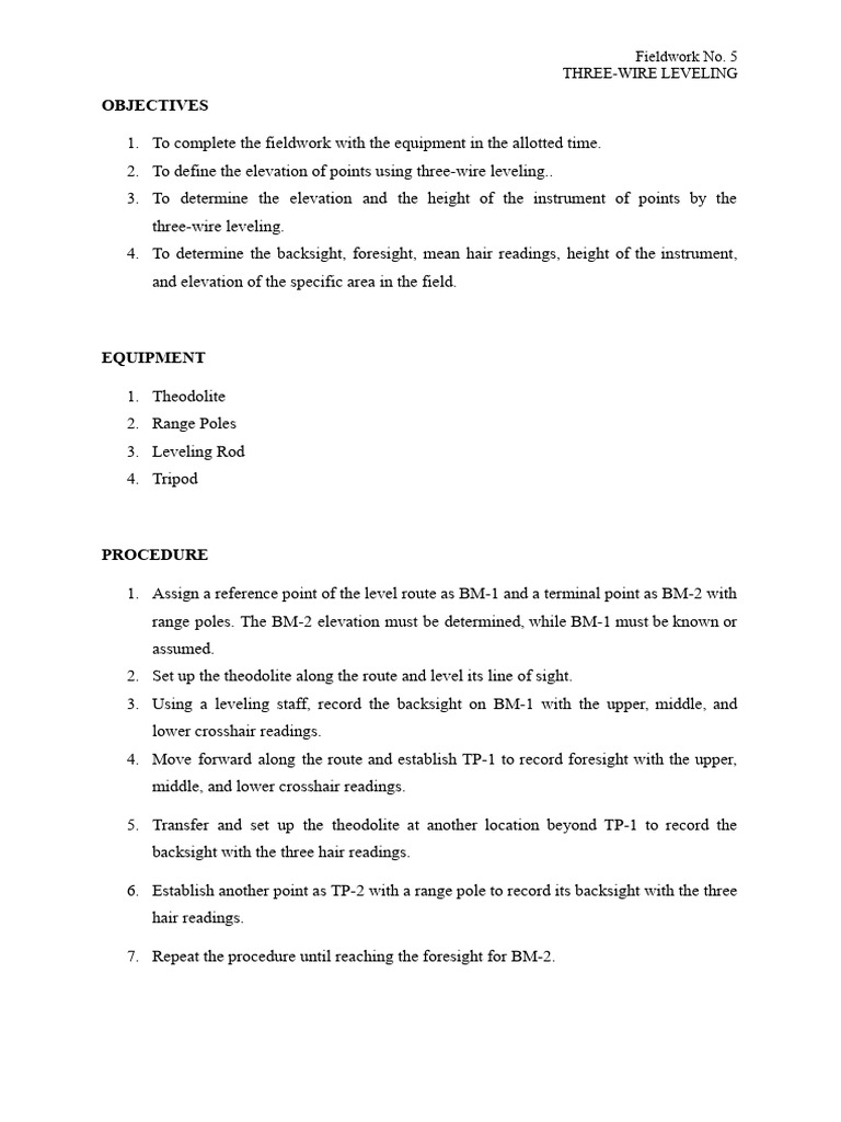 Three-wire Leveling | PDF | Metrology | Probability And Statistics