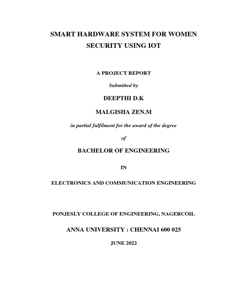 Smart Women Safety Device Using IOT | PDF | Internet Of Things | Arduino