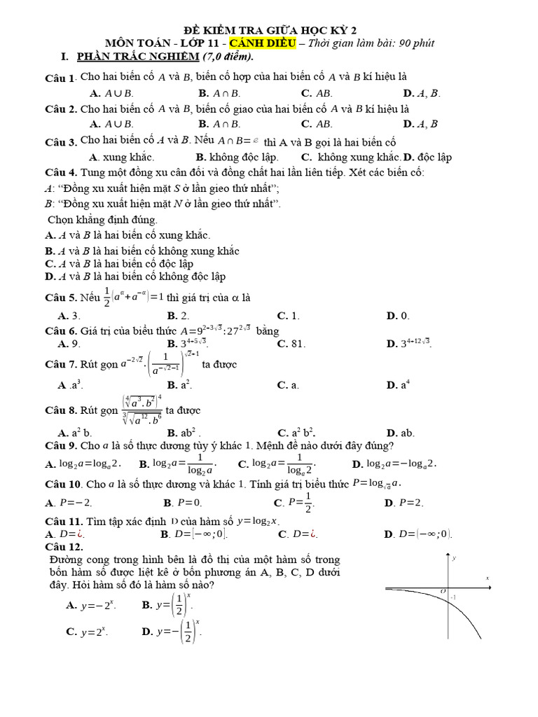 Toán 11 - GK2 - BM | PDF