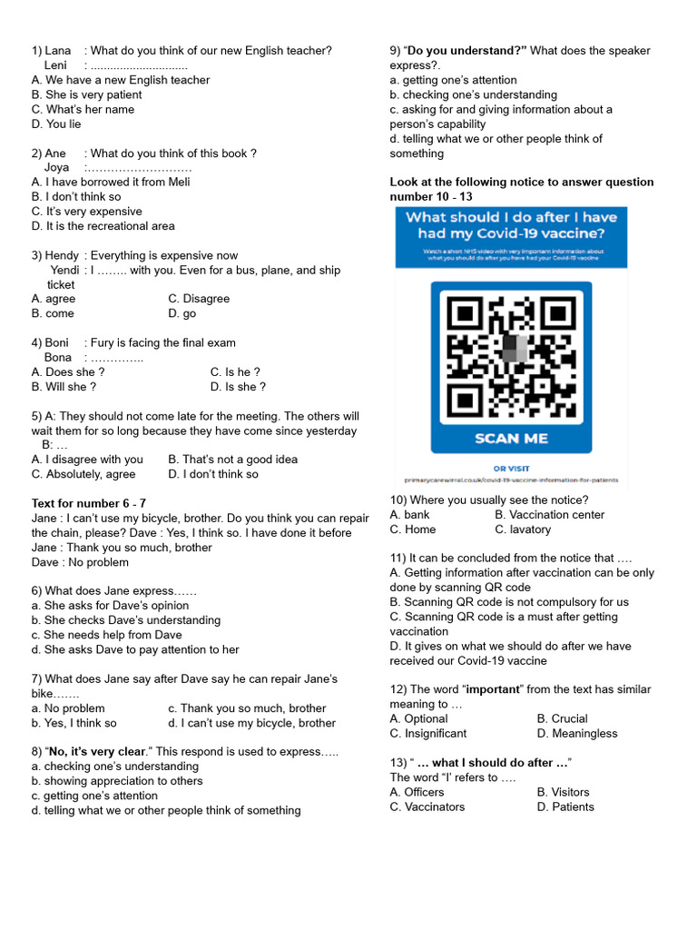 Asts B Inggris Kls 8 Sem 2 | PDF