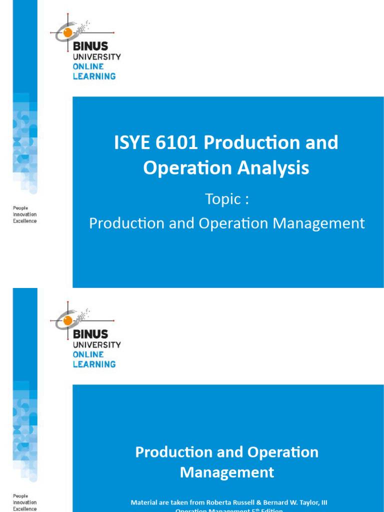 POA (1) - Production and Operation Management | PDF | Bisnis