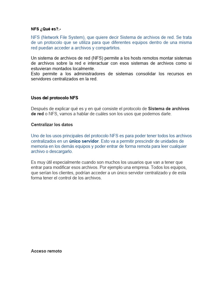 Usos Del Protocolo NFS | PDF | Directorio Activo | Red de computadoras