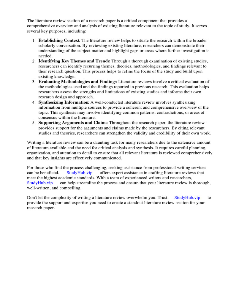 What is a Literature Review Section in a Research Paper | PDF | Thesis ...