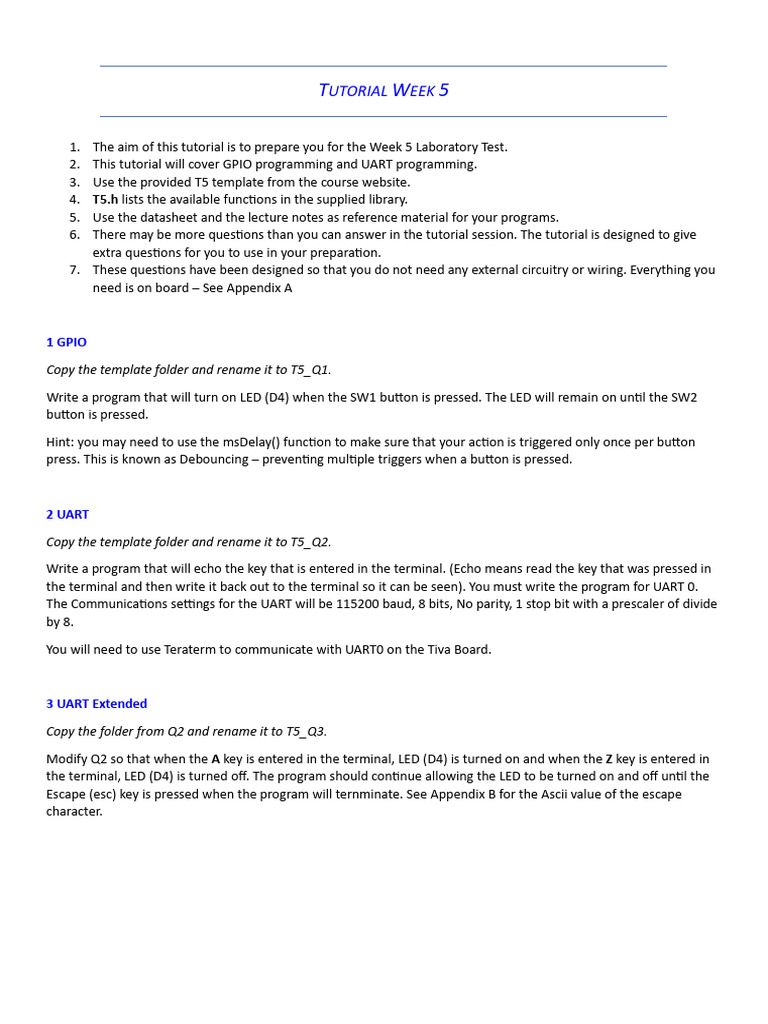 GPIO and UART Programming Guide | PDF | Computer Data | Software Engineering