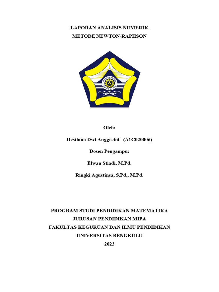 6B - A1C020006 - Destiana Dwi Anggreini - Metode Newton Raphson | PDF ...