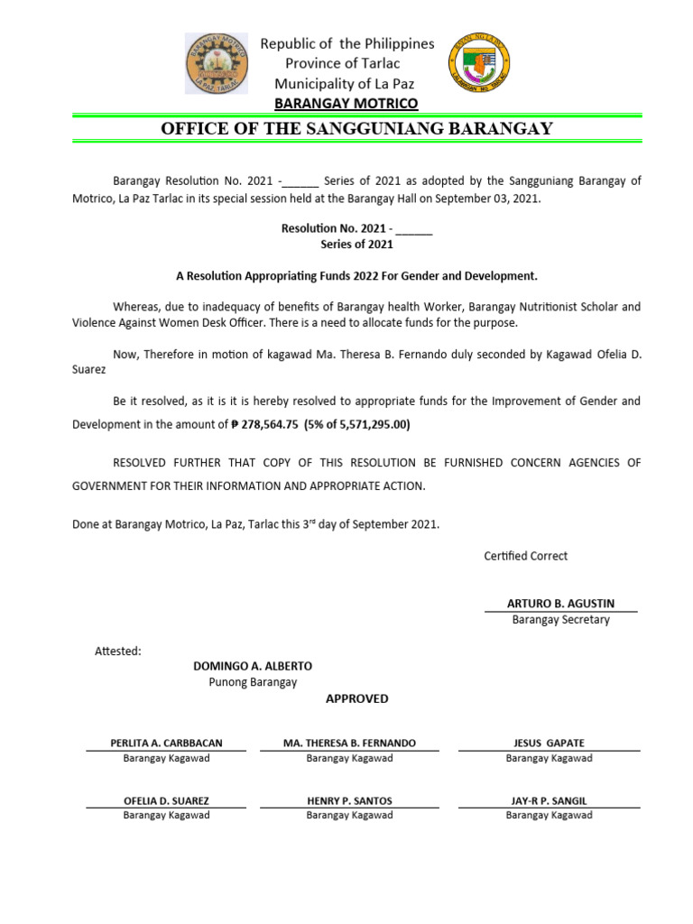 Resolution Gad 5% | PDF