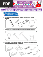 Ficha de Trabajo: Clasificación de Objetos Por Su Tamaño, Color y Forma ...