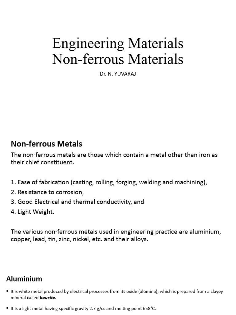 3 Engineering Materials Non Ferrous Materials | PDF | Bronze | Brass