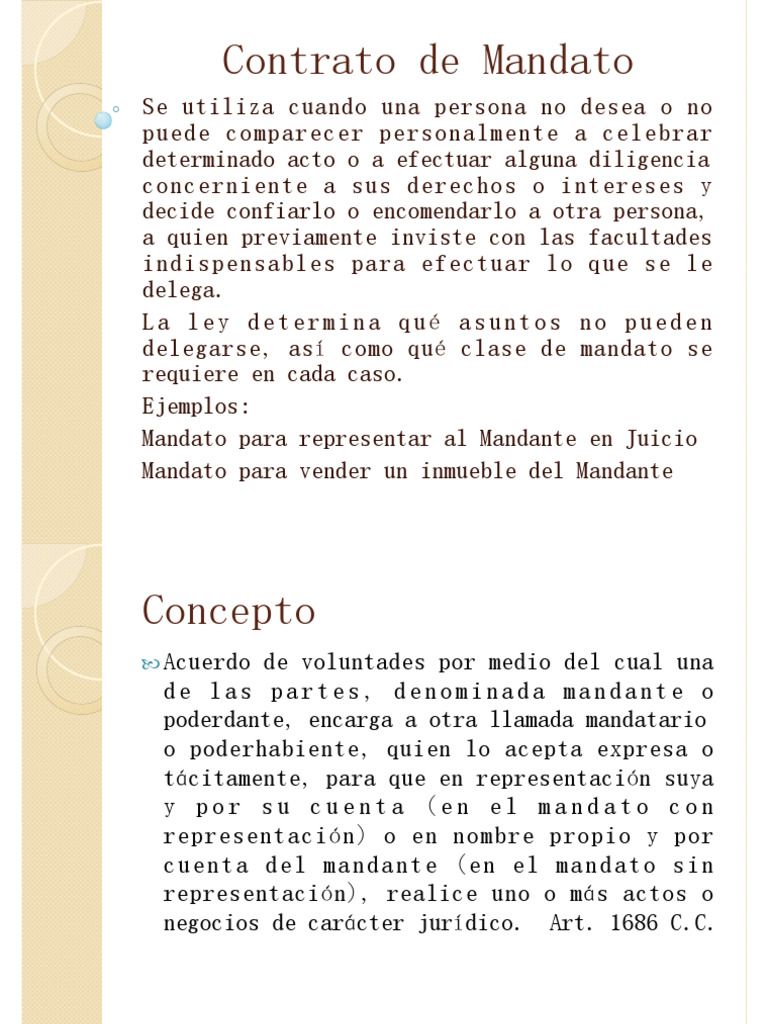 MANDATO | PDF | Derecho civil (sistema legal) | Ley común