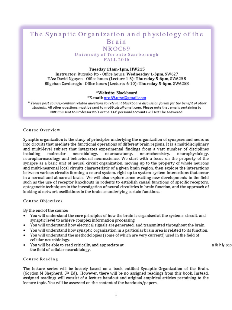 Synaptic Organization and physiology | PDF | Academic Dishonesty | Synapse