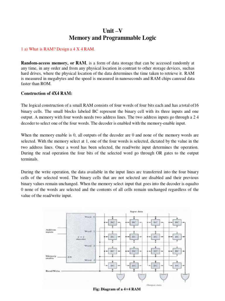 RAM Design and Error Correction Overview | PDF | Read Only Memory ...