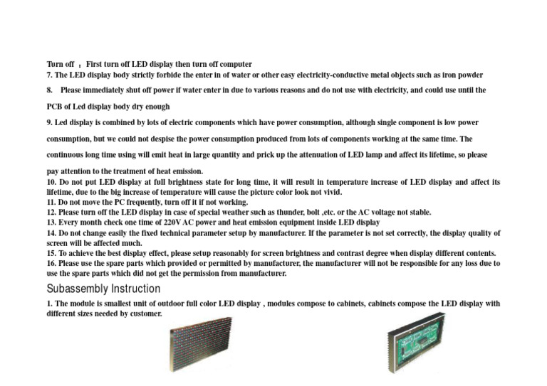 Led Screen Installation Manual 4 | PDF