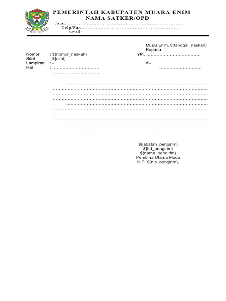 Template Surat Biasa | PDF