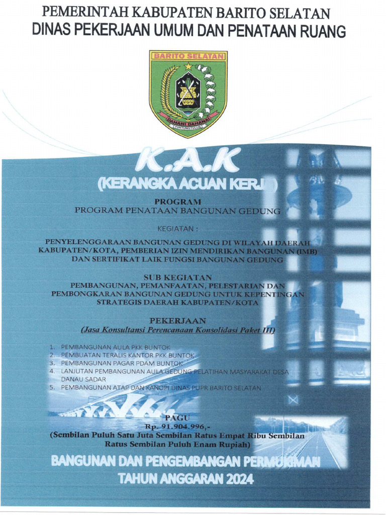 KAK - Perencanaan Konsolidasi Paket III | PDF