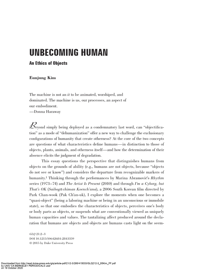 Unbecoming Human | Download Free PDF | Disability | Mind