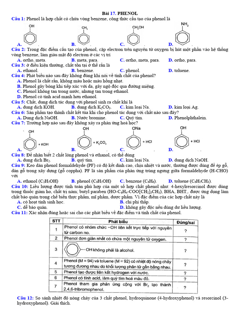 Bài 17-Phenol | PDF