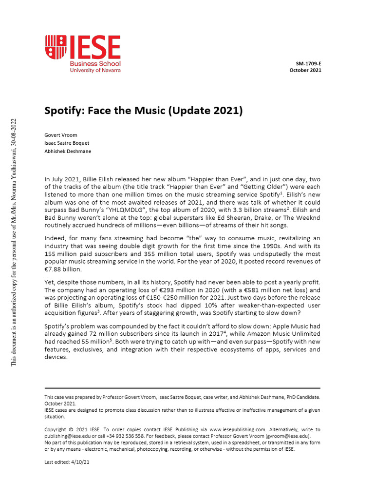 Spotify Face The Music (Update 2021) | PDF | I Tunes | Spotify