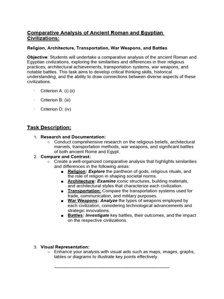 Comparative Analysis of Ancient Roman and Egyptian Civilizations | PDF ...