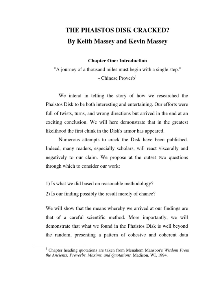 ThePhaistosDisk Massey | PDF | Notation | Writing