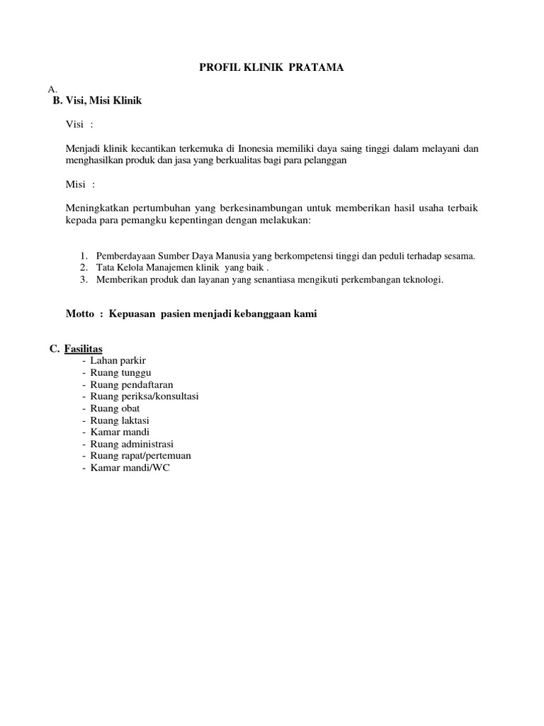 Contoh Profil Klinik Pratama Pdf