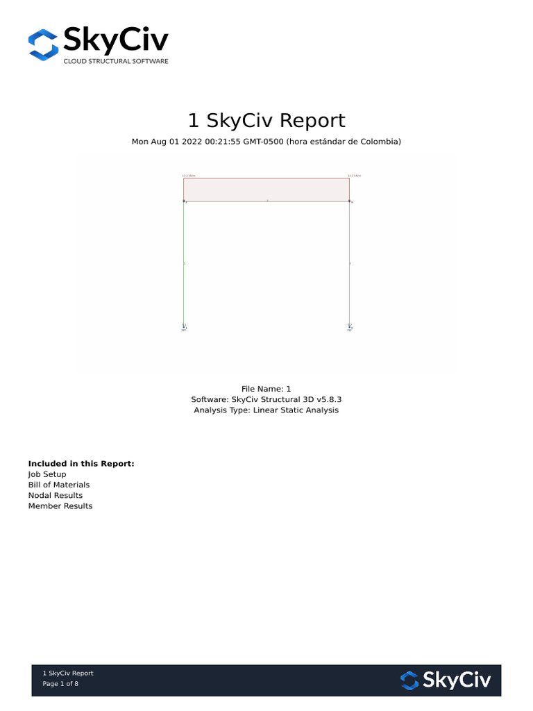 1 SkyCiv Report | PDF | Shear Stress | Young's Modulus