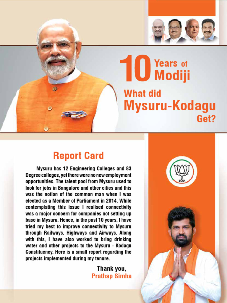 Prathap-Simhas-10-years-report-card-English | PDF