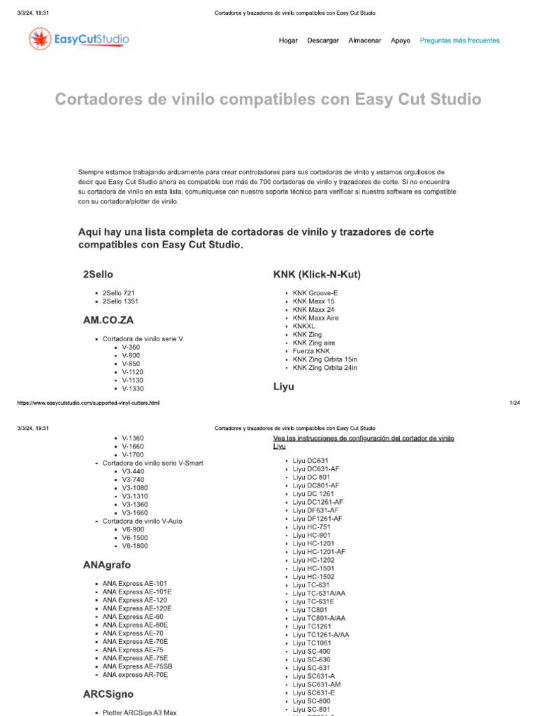Lista de Plotter Que Corta El Easy Cut | PDF