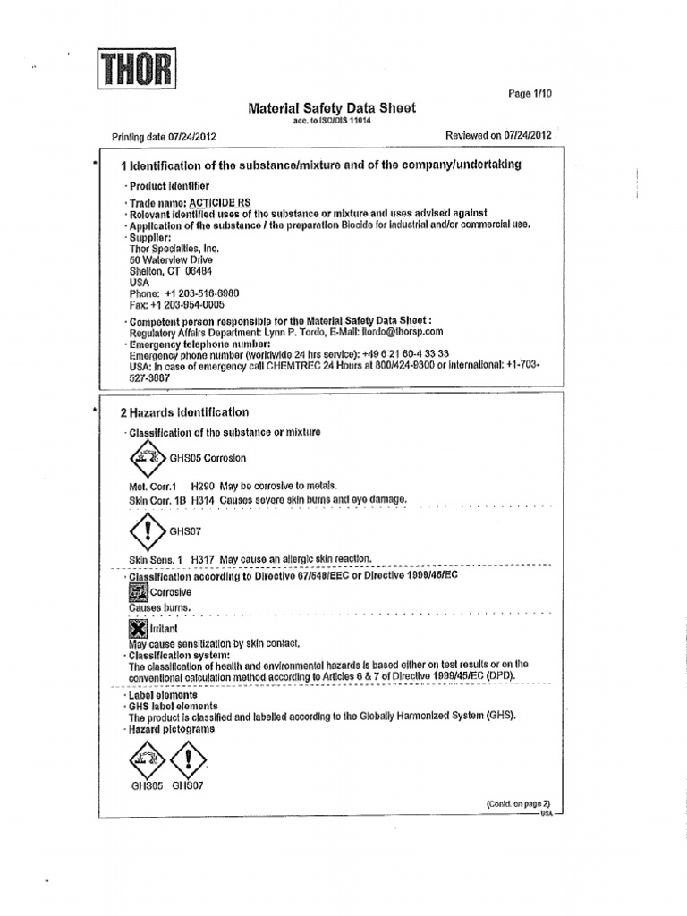 ACTICIDE_RS MSDS | PDF