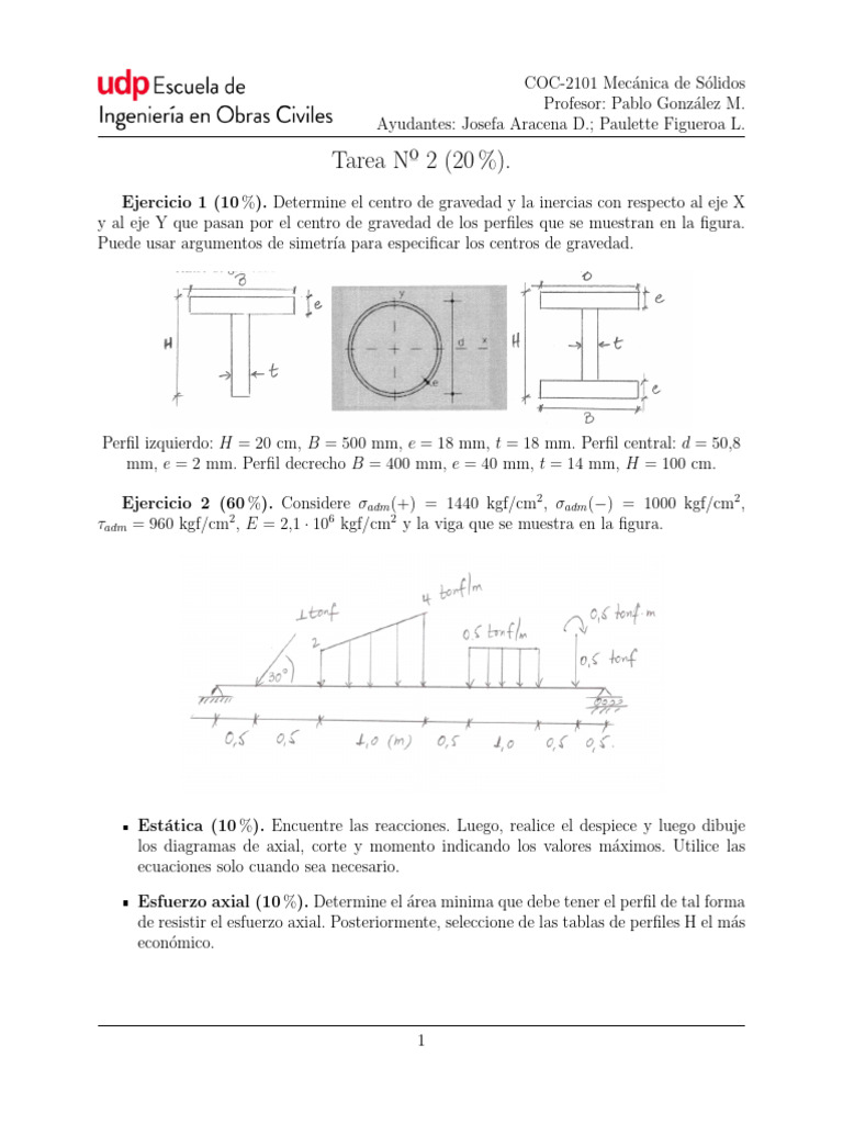 Tarea 2 2 2023 MDS | PDF | Doblar | Viga (Estructura)