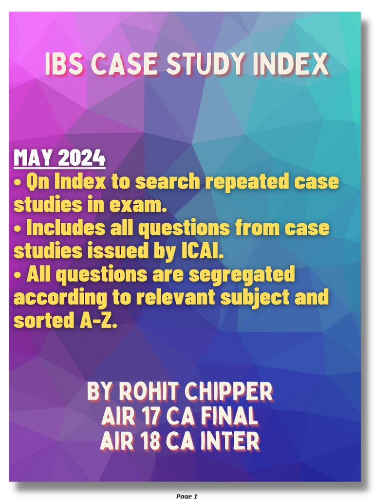 IBS Case Study Index | PDF | Audit | Mergers And Acquisitions