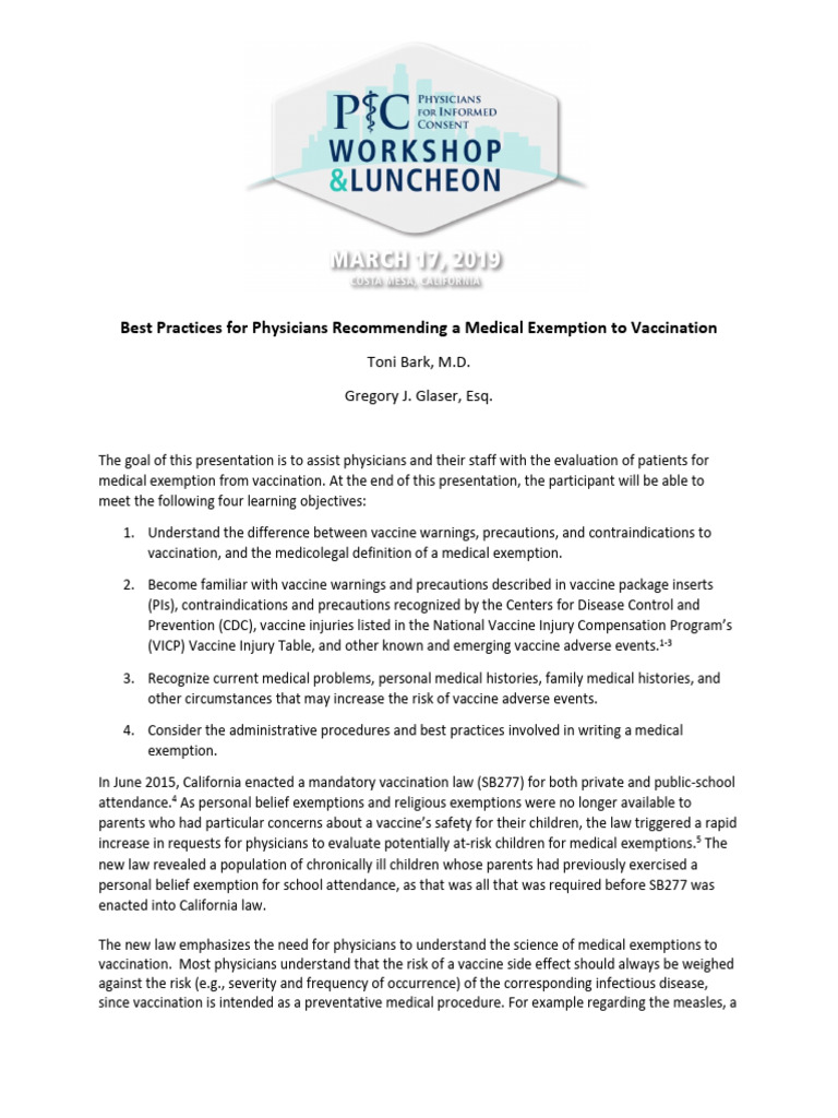 (Vaccine Package Inserts Carry Warnings) Best Practices For Physicians ... (Vaccine Package Inserts Carry Warnings) Best Practices For Physicians ...