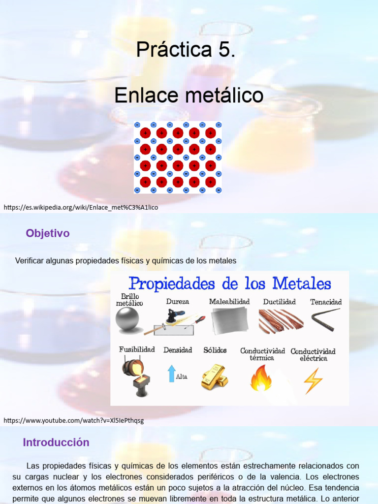 Práctica 5enlacemetalico | PDF | Rieles | Electrón