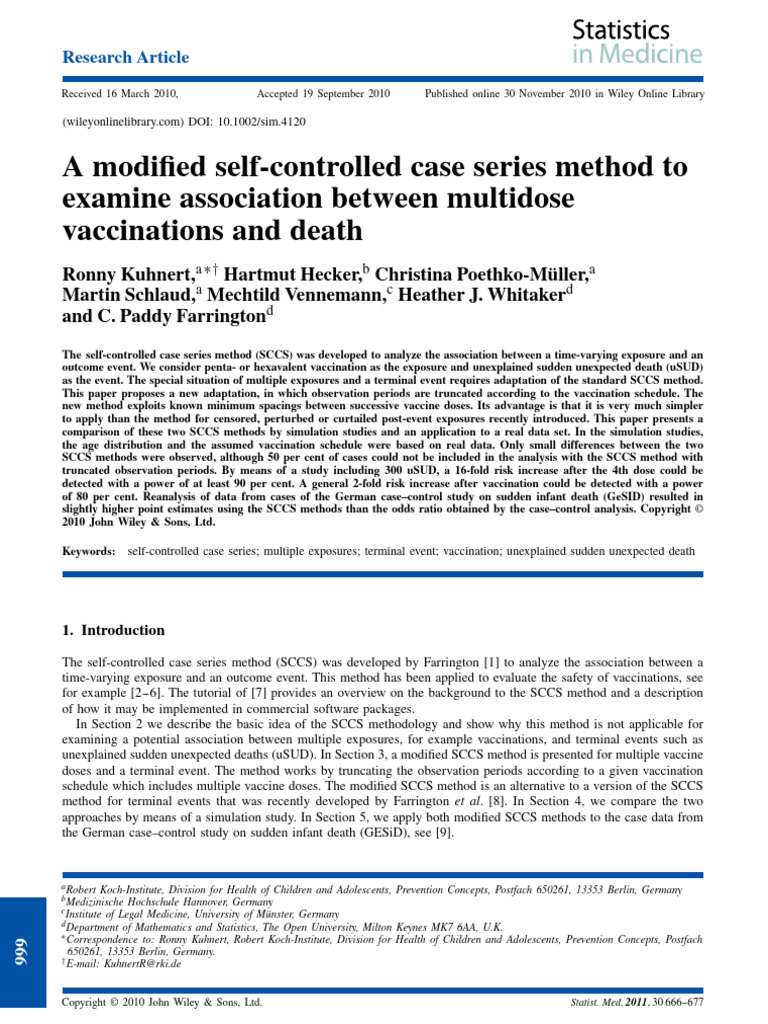 A Modified Self-Controlled Case Series Method To Examine Association Between Multidose ...