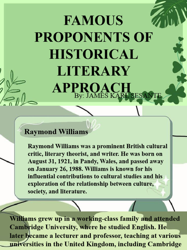 Famous Proponents of Historical Literary Approach | PDF | Michel ...
