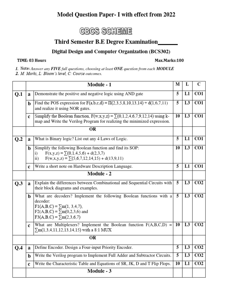BCS302 Set 1 | Download Free PDF | Logic Gate | Central Processing Unit