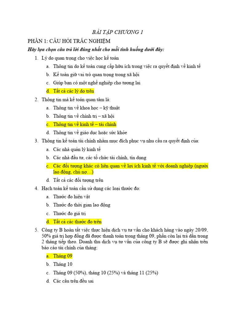 BÀI TẬP LMS CHƯƠNG 1 | PDF