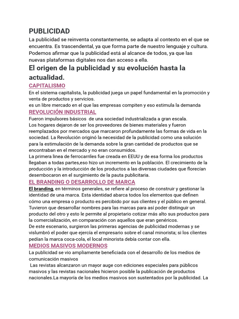 Evolución de la Publicidad a lo Largo del Tiempo | PDF | Publicidad | Marca