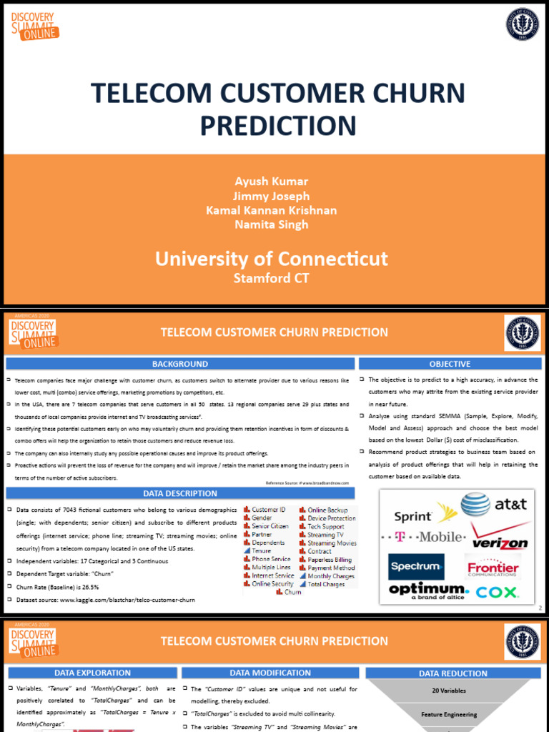 Telcom Customer Churn JMP Summit Presentation V7h | PDF | Dependent And ...
