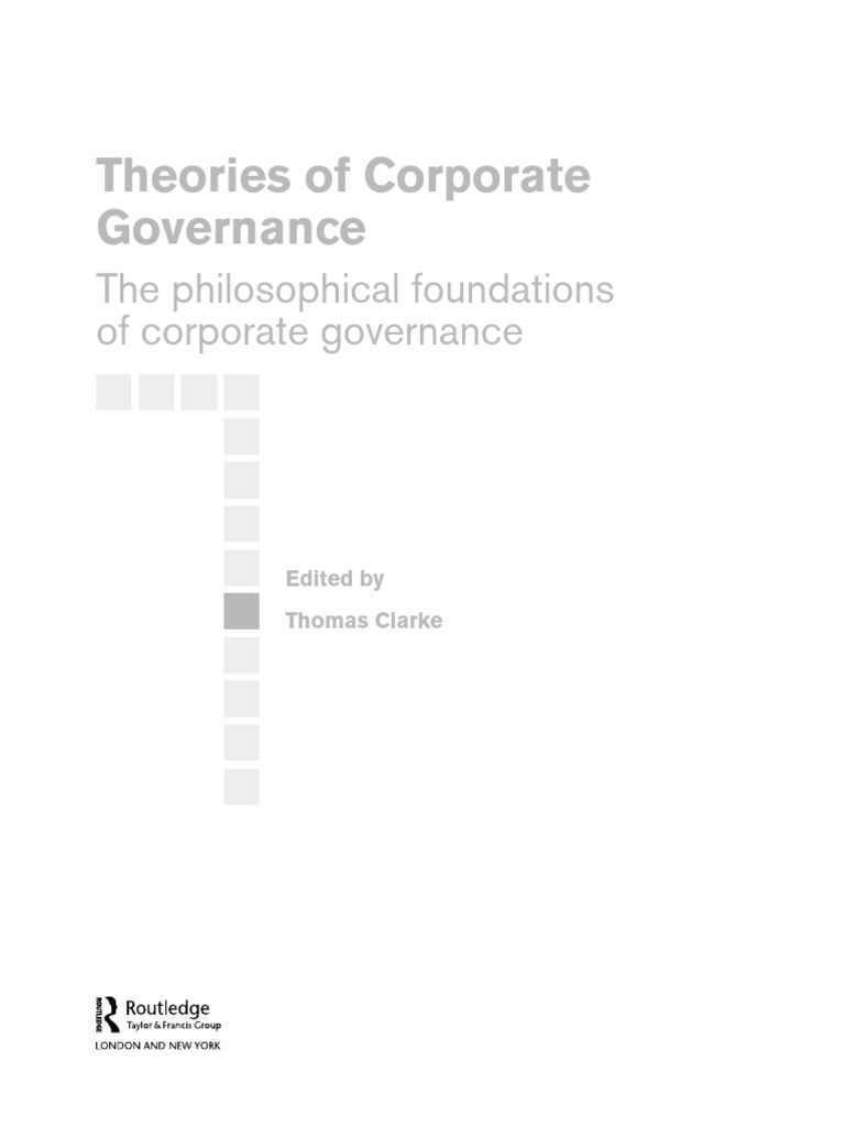 Theories of Corporate Governance | PDF | Governance | Corporate Governance