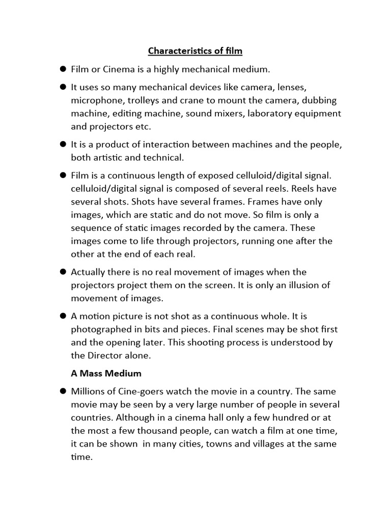 Characteristics of Film | PDF | Image