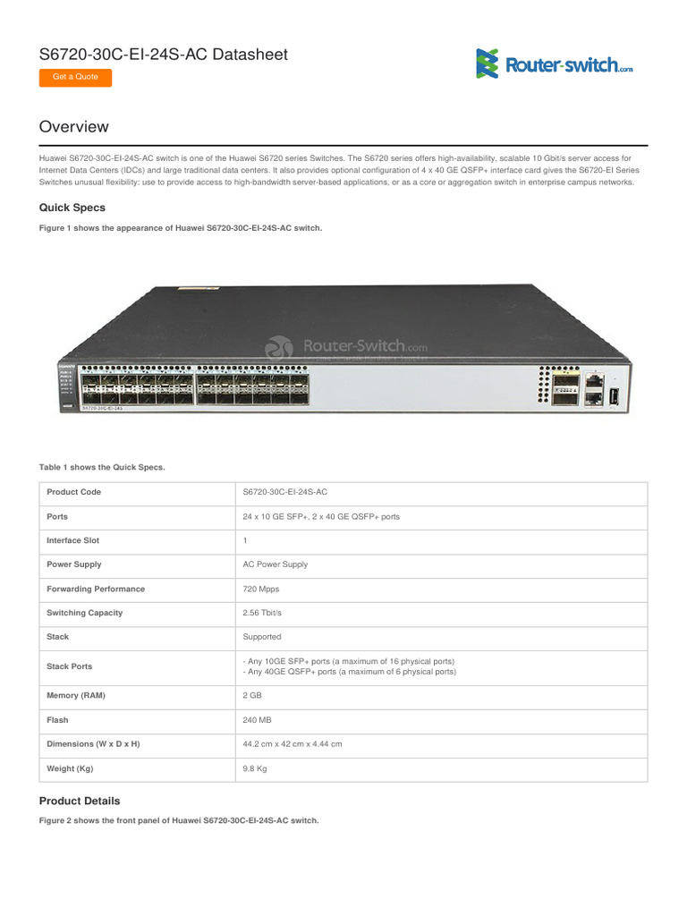 S6720 30c Ei 24s Ac Datasheet Pdf I Pv6 Internet Protocols
