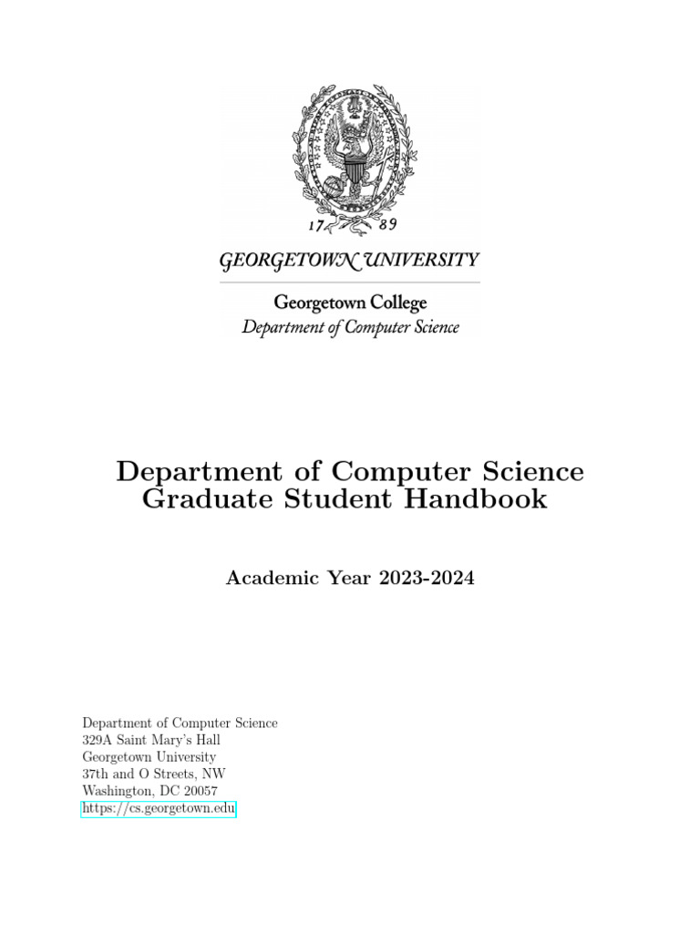 Cosc - Grad - Handbook August 21 2023 | PDF | Thesis | Doctor Of Philosophy