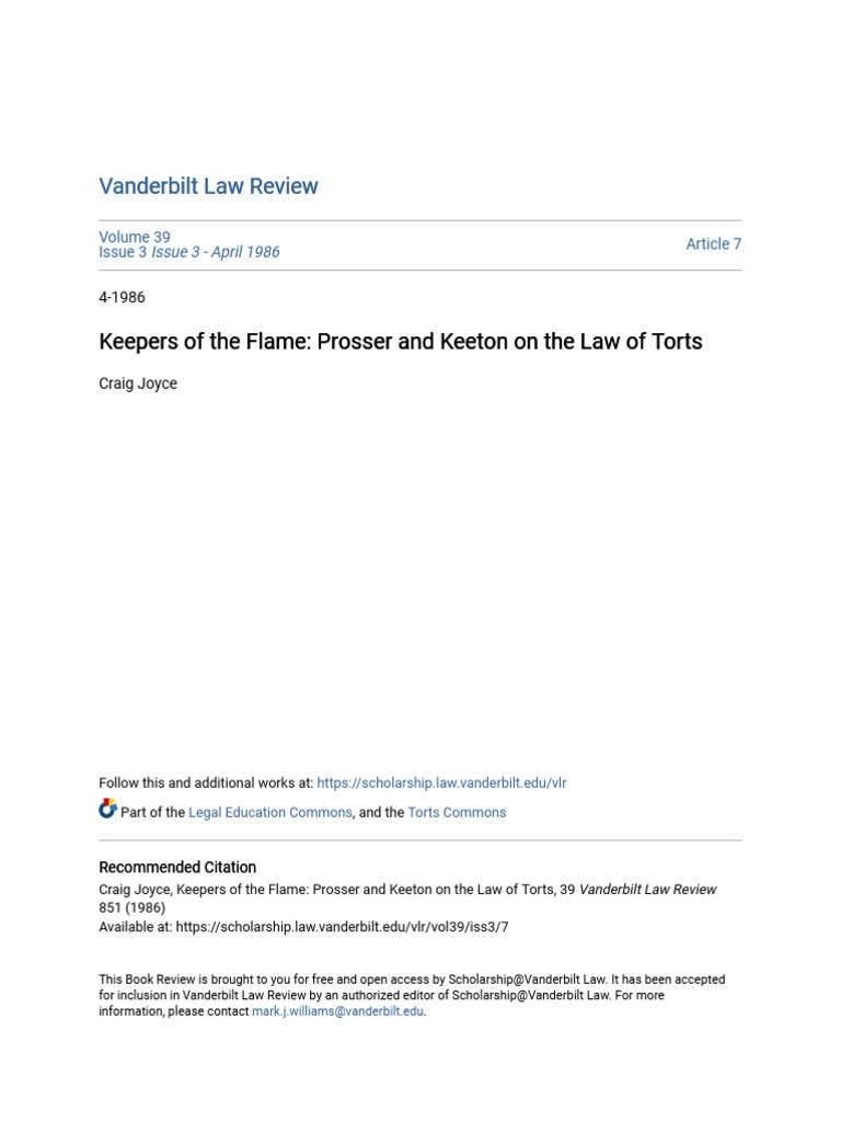 Page Keeton Et Al., Prosser & Keeton On The Law of Torts 12, at 57 (5th ...