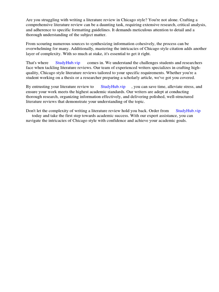 Literature Review Chicago Style Example | PDF | Mental Disorder ...