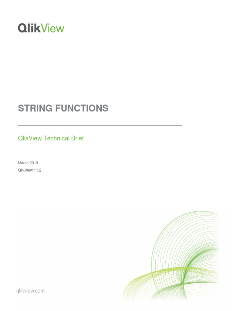 QlikView String Functions Guide | PDF | String (Computer Science) | Function (Mathematics)