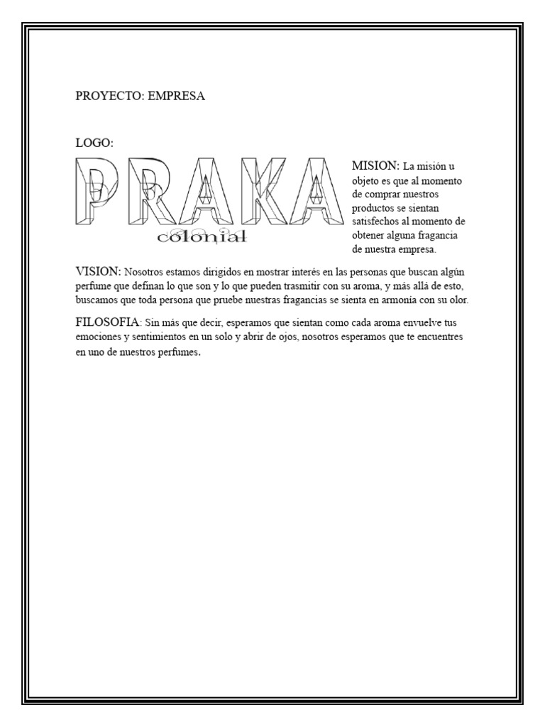 Proyecto. Praka | PDF | Perfume | Perfumería