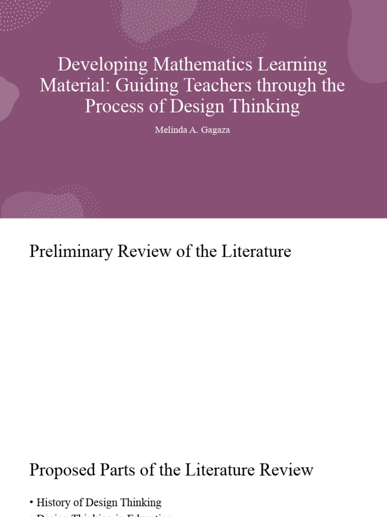 Design Thinking for Math Learning Materials | PDF | Design Thinking ...