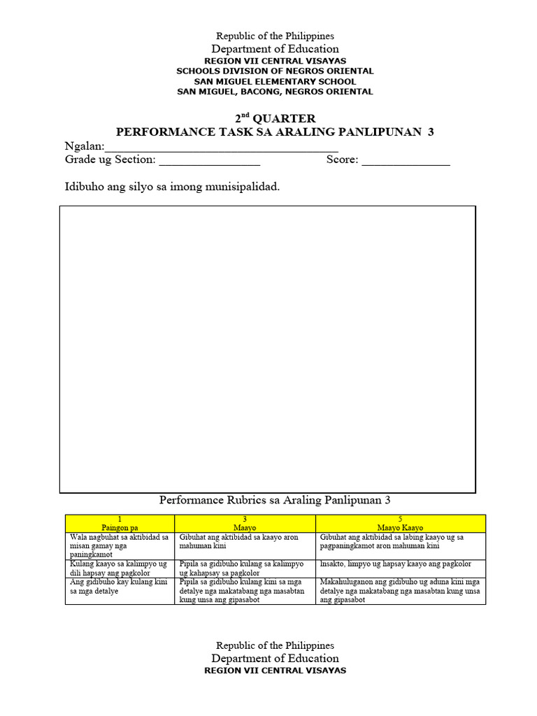 2ND Qtr. Performance Task | PDF